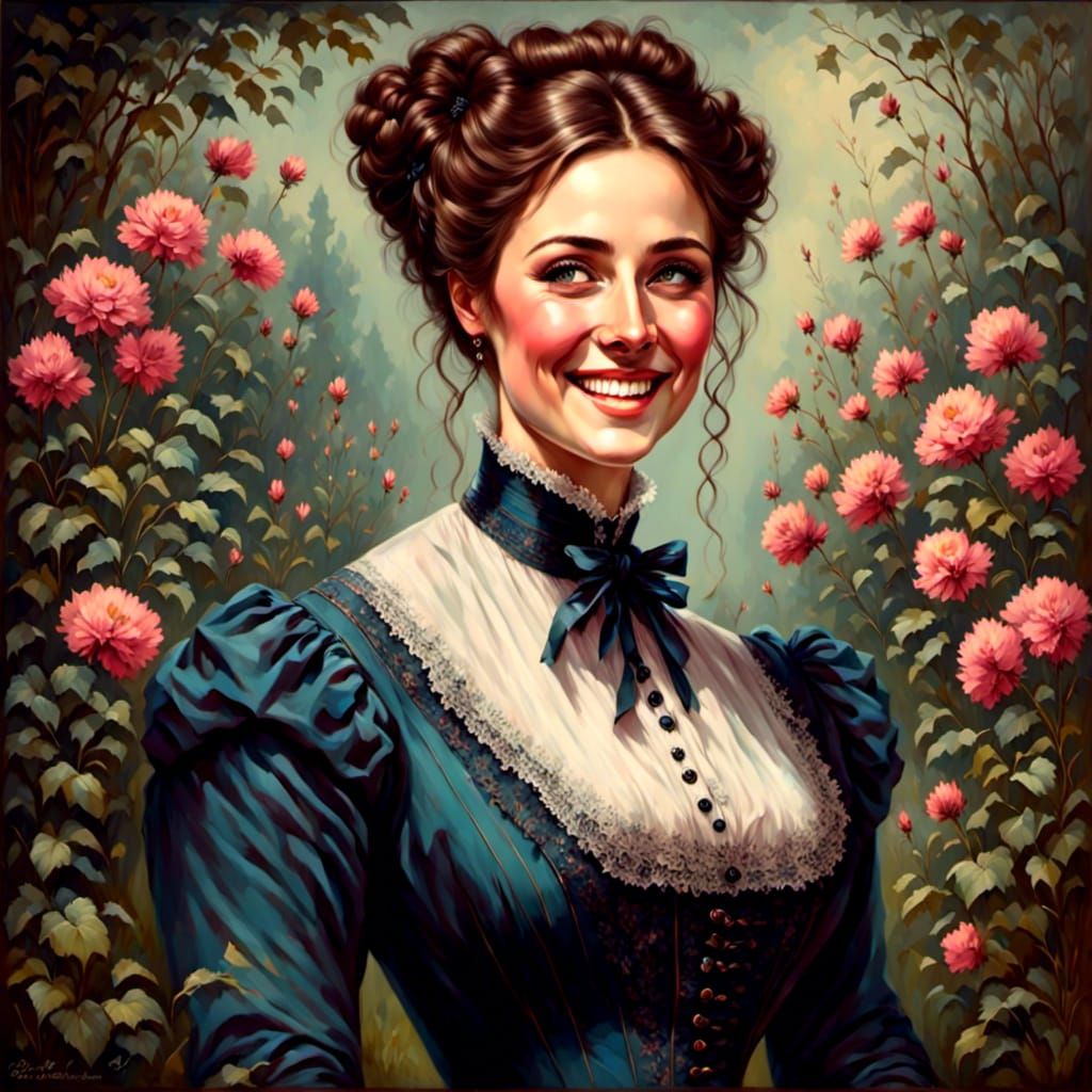 Victorian Modest Woman 🌸 🌿 💚 - AI Generated Artwork - NightCafe Creator