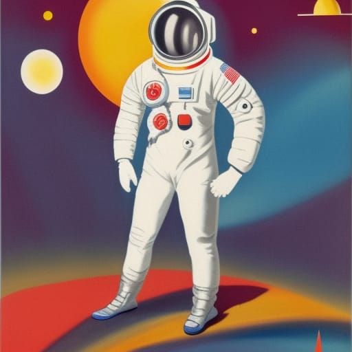 Colorful 1950s futuristic astronaut - AI Generated Artwork - NightCafe ...