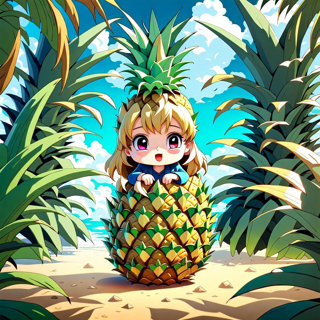 Miss Pineapple, Chibi - AI Generated Artwork - NightCafe Creator