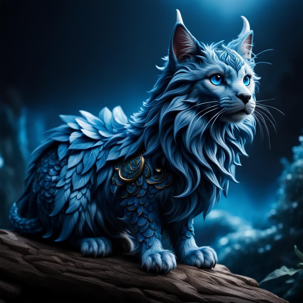 Blue fantasy pet - AI Generated Artwork - NightCafe Creator