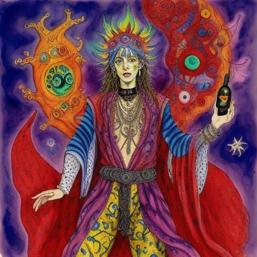 Magical shaman enthralling a surreal dystopian nightmare of a broken ...