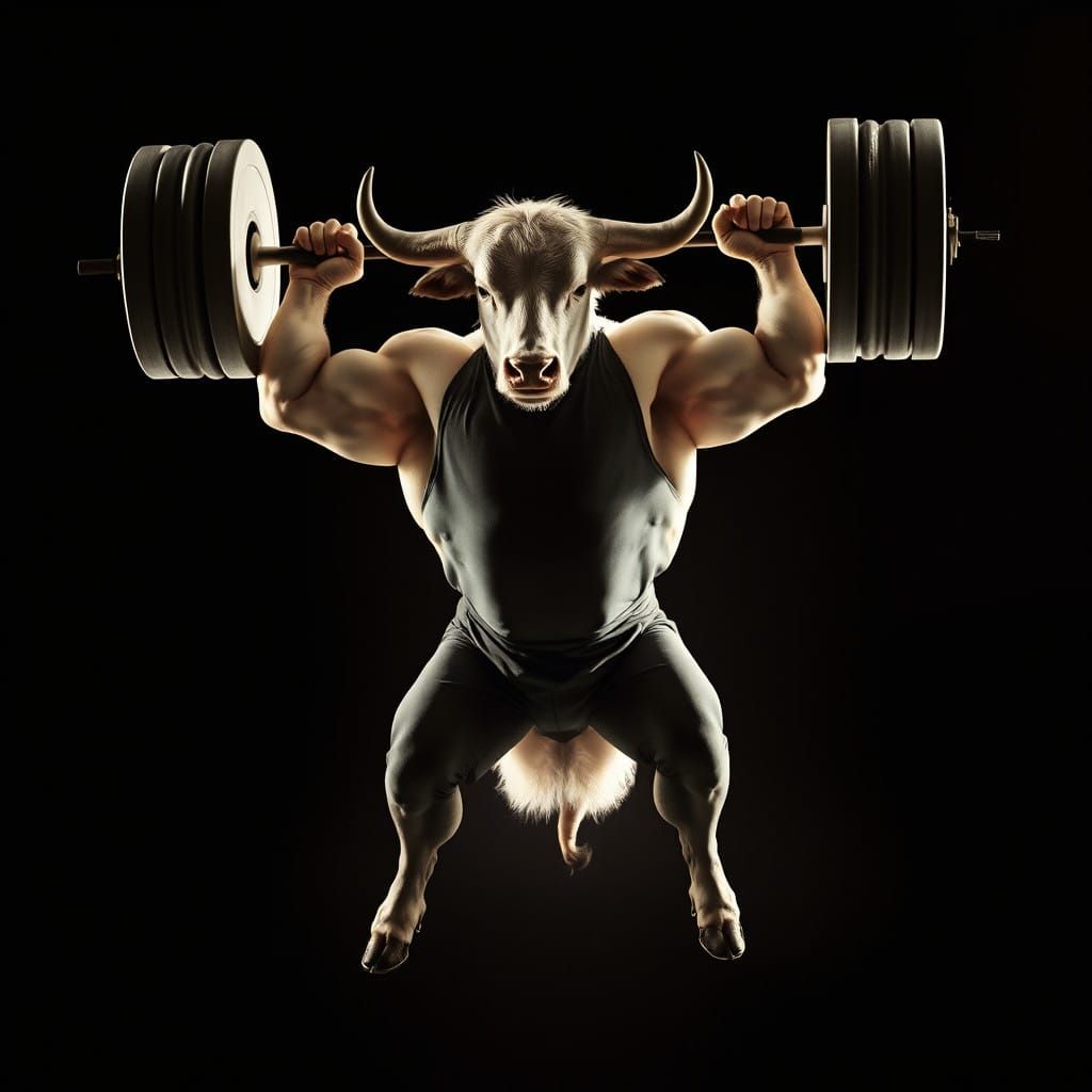 Weight Lifting Bull - Majestic Bull Executes Powerful Deadli...