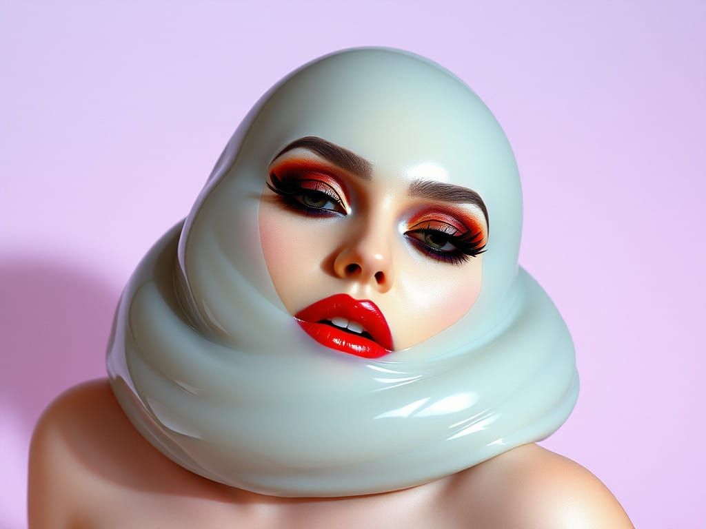 Seductive 80s Inspired Slime Goddess - AI Art