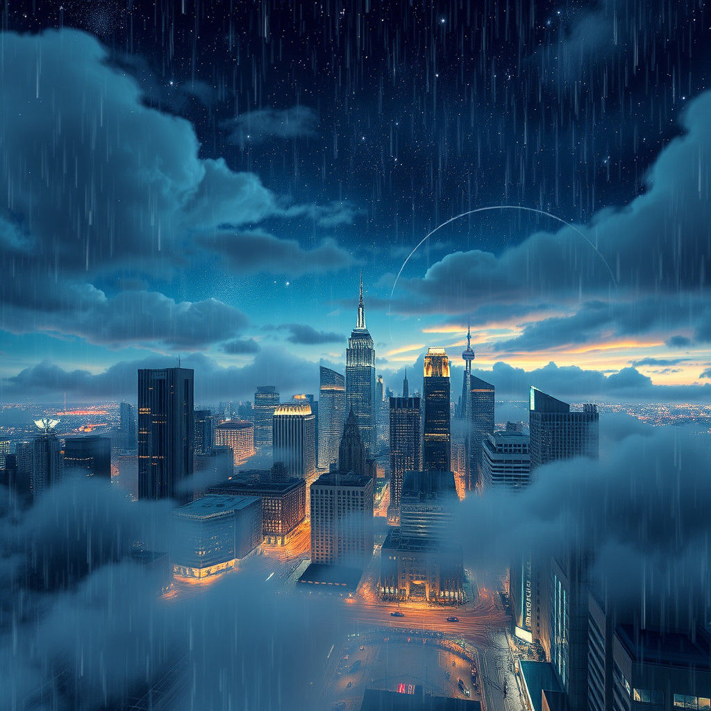 Skyscape - A Starry Night Cityscape in UHD Resolution