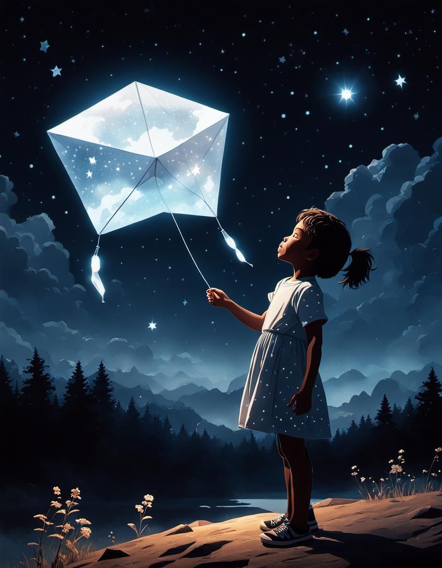 Glowing Kite - AI Generated Artwork - NightCafe Creator