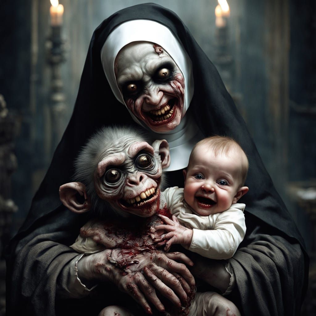 Zombie Monkey Monster Clown Nun Nursing A Zombie Monkey Monster Clown ...