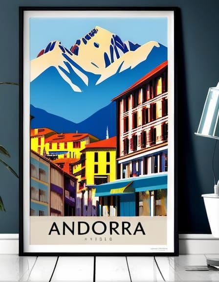 Andorra travel art poster 2 - AI Generated Artwork - NightCafe Creator