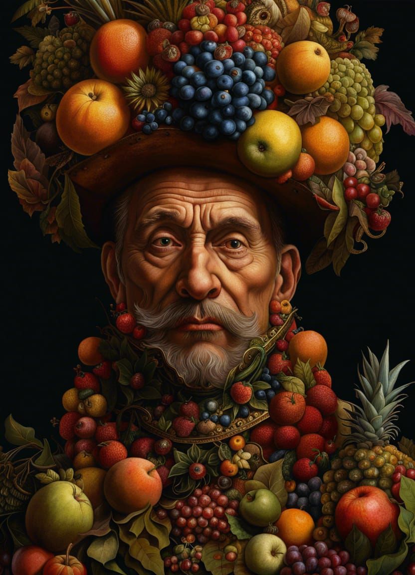 Still Life: Fruits man - AI Generated Artwork - NightCafe Creator