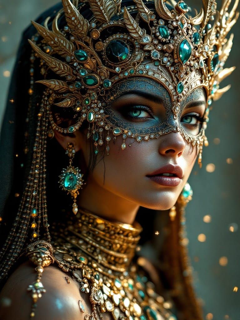 Princess Portraits - Goddess Princess Wrapped in Jewelry, 8k...