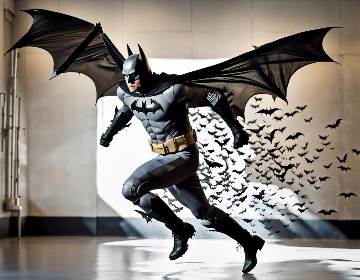 Running batman - AI Generated Artwork - NightCafe Creator