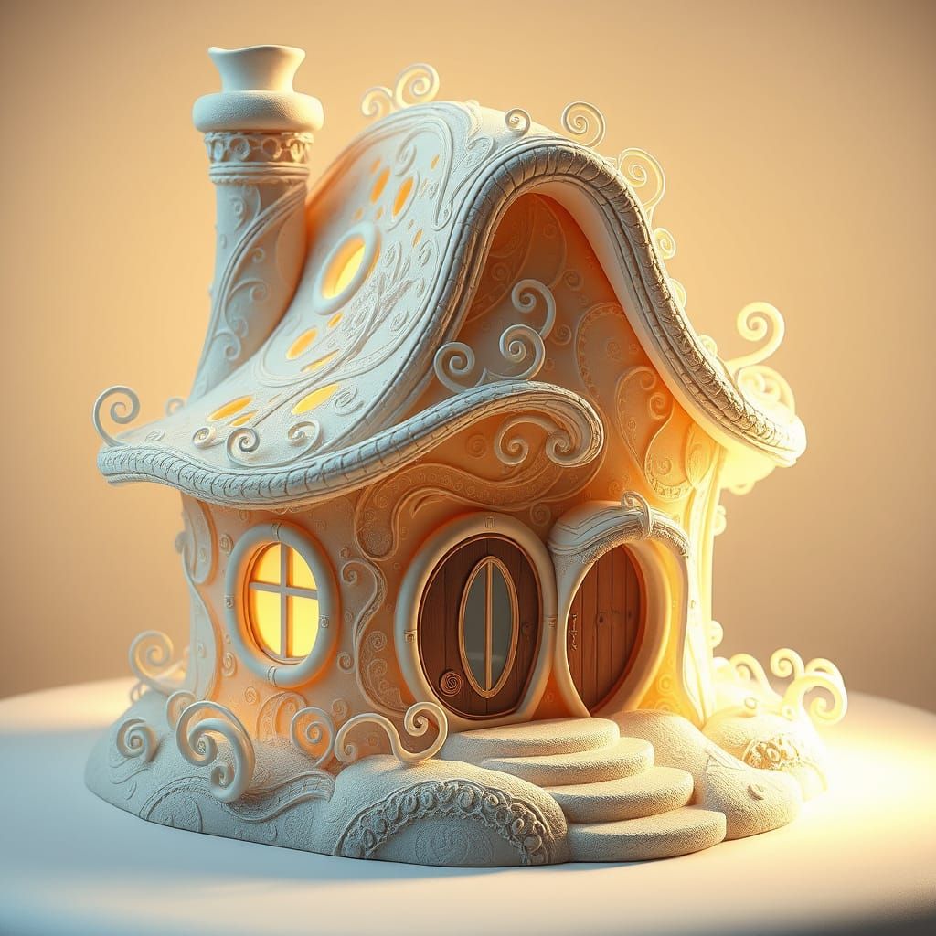 Cute Hobbit House - Dreamlike Hobbit House with Whimsical Fr...