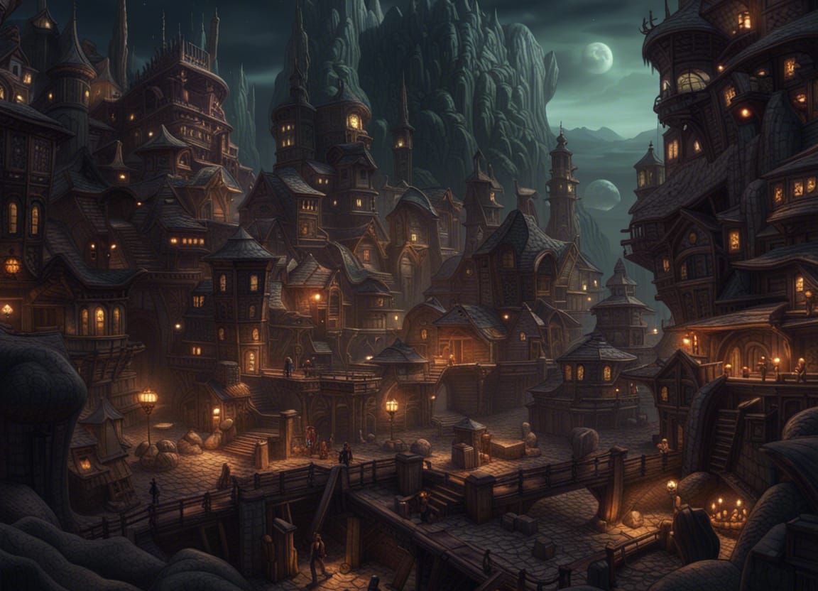 Alien city at night - AI Generated Artwork - NightCafe Creator