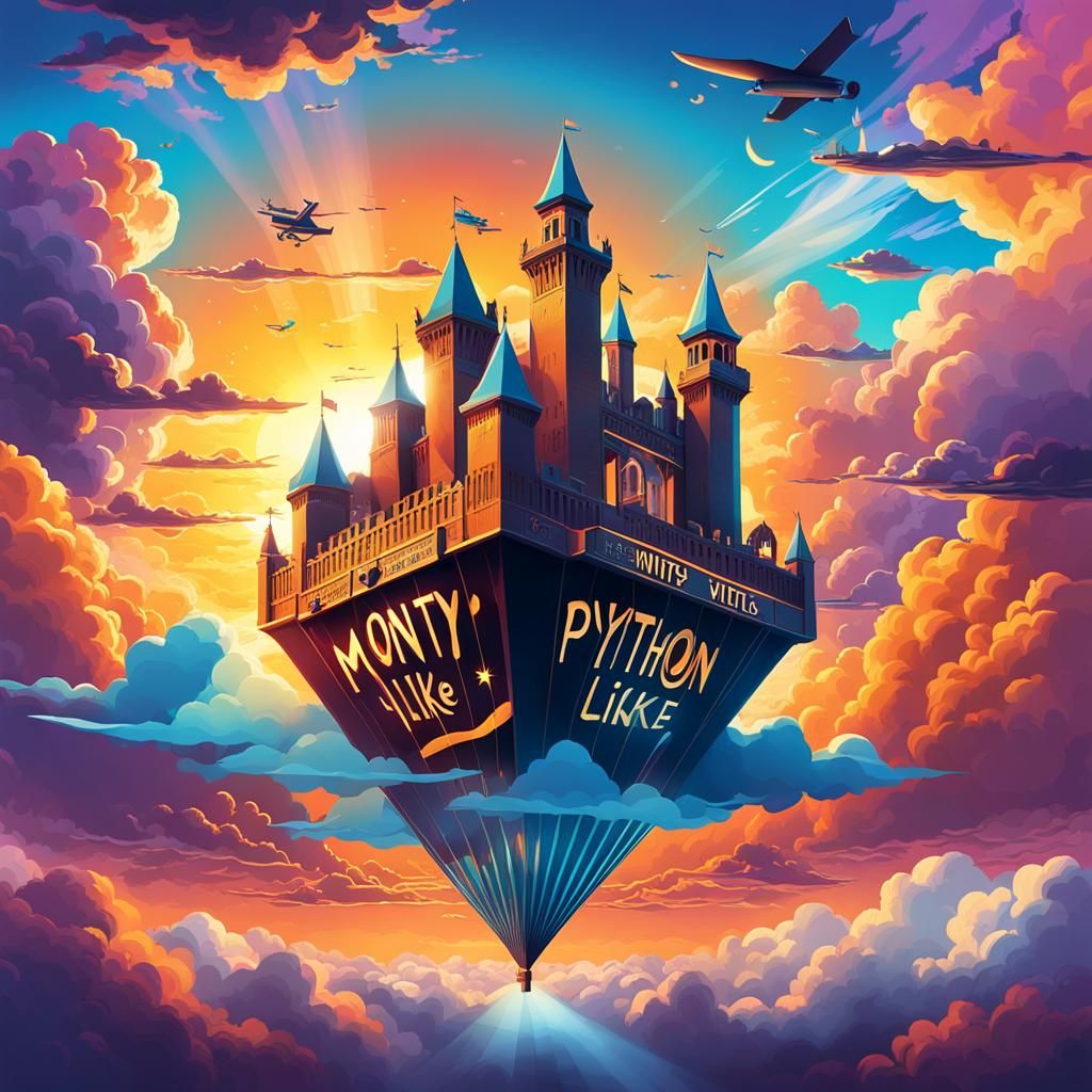 Monty Python's castle in the sky - AI Generated Artwork - NightCafe Creator