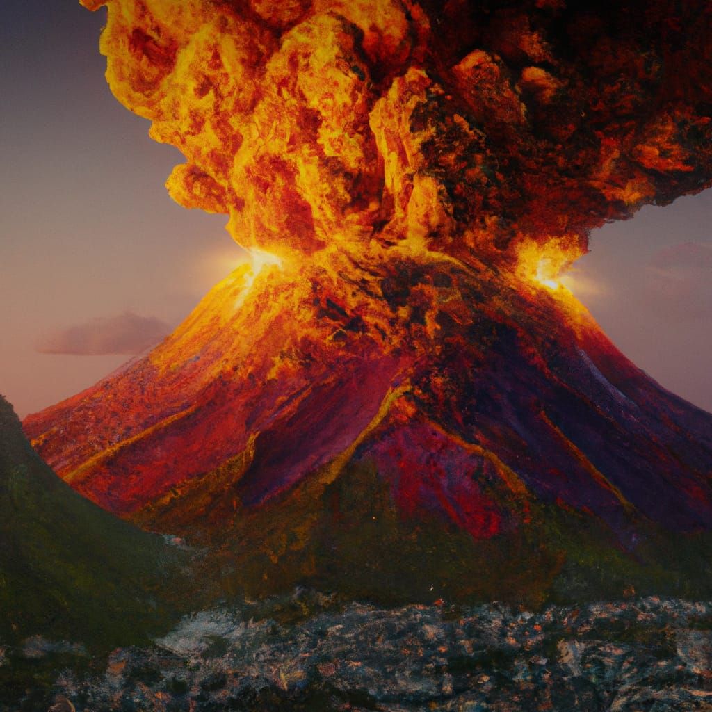 Mount Vesuvius Erupts II - AI Generated Artwork - NightCafe Creator