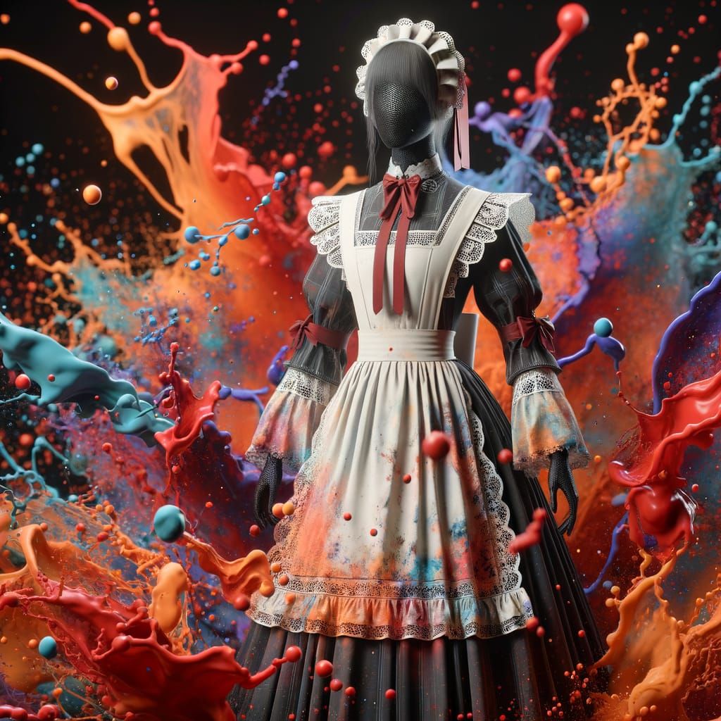 sissy in a maids uniform - AI Generated Artwork - NightCafe Creator