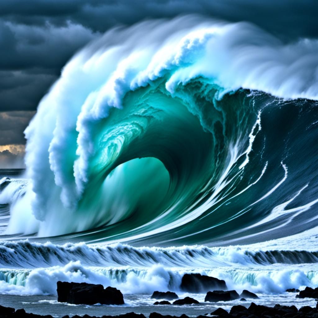 Tidal Wave - AI Generated Artwork - NightCafe Creator
