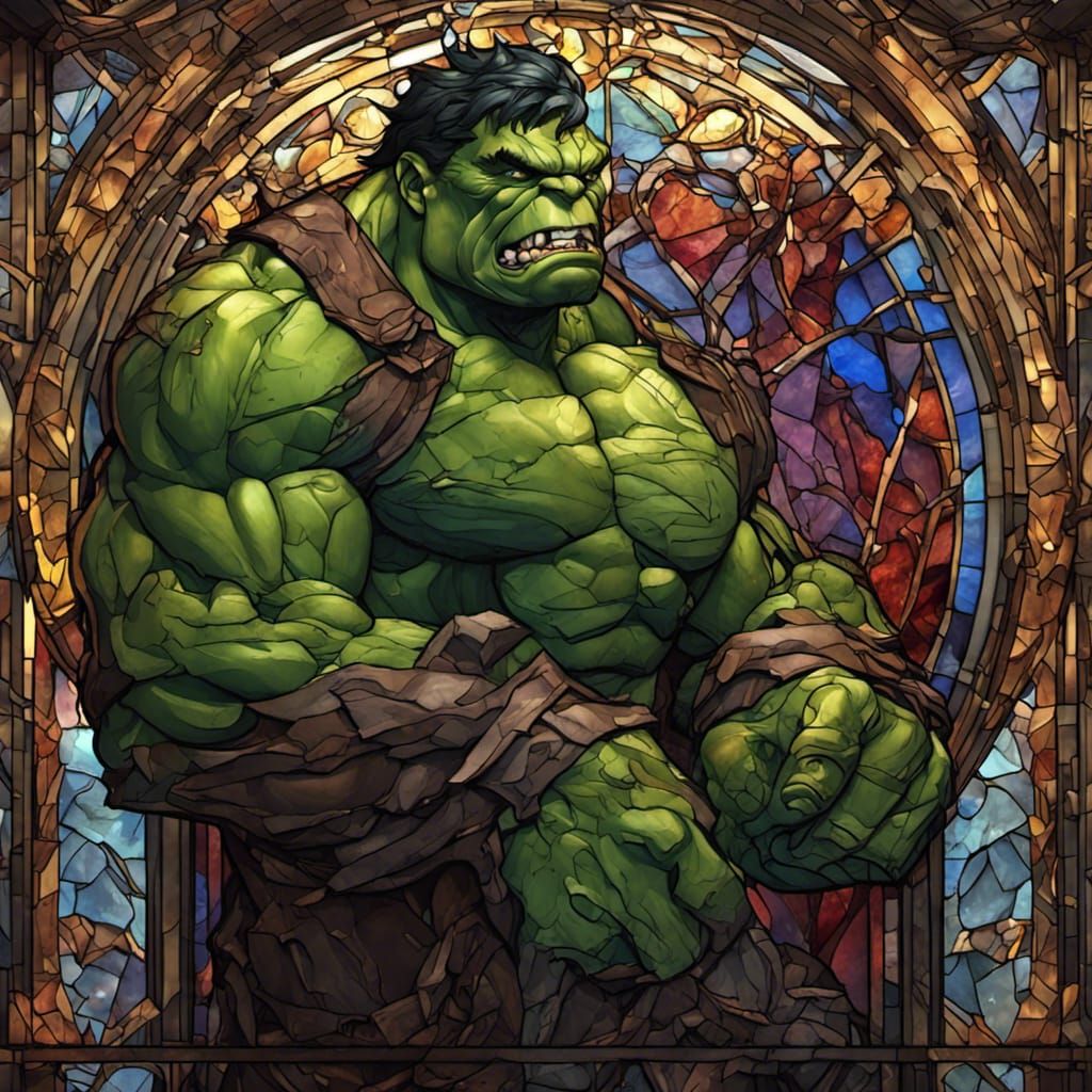 stained glass hulk - AI Generated Artwork - NightCafe Creator
