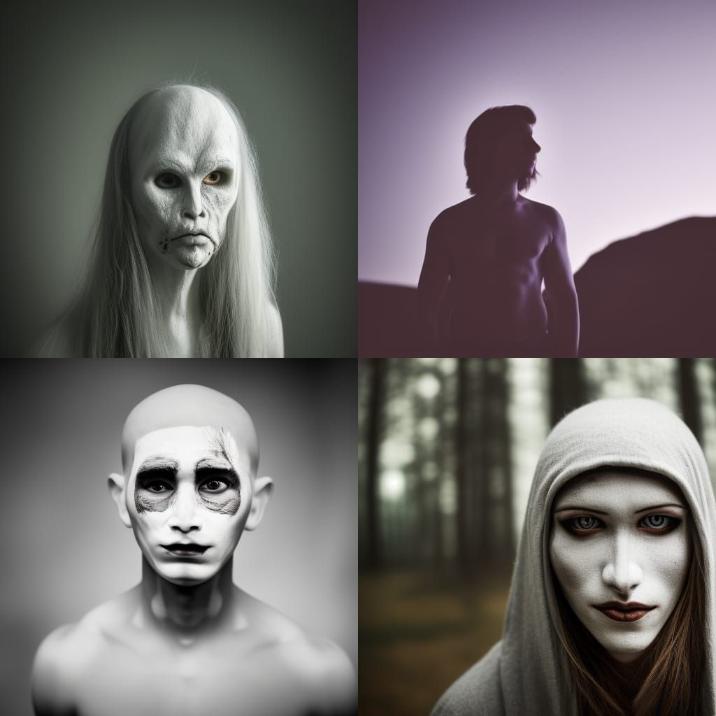 skinwalker human white in the darkness - AI Generated Artwork ...