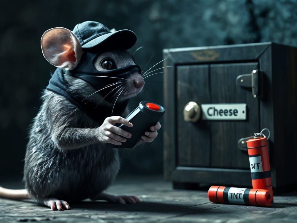 Cheese Burglar - Mouse Burglar Ready to Crack the Cheese Saf...