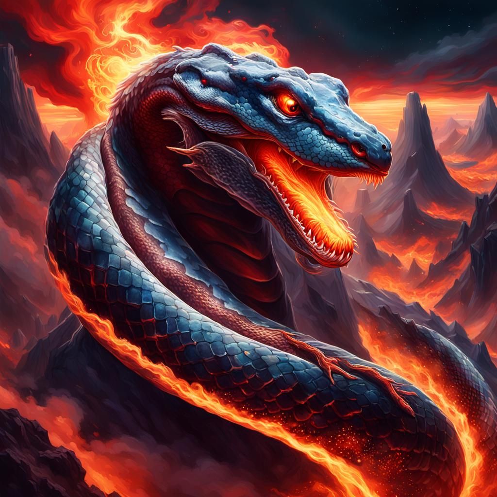 Fiery python - AI Generated Artwork - NightCafe Creator