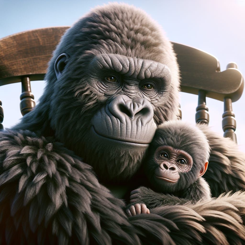 Kong and Baby Kong Moment - AI Generated Artwork - NightCafe Creator