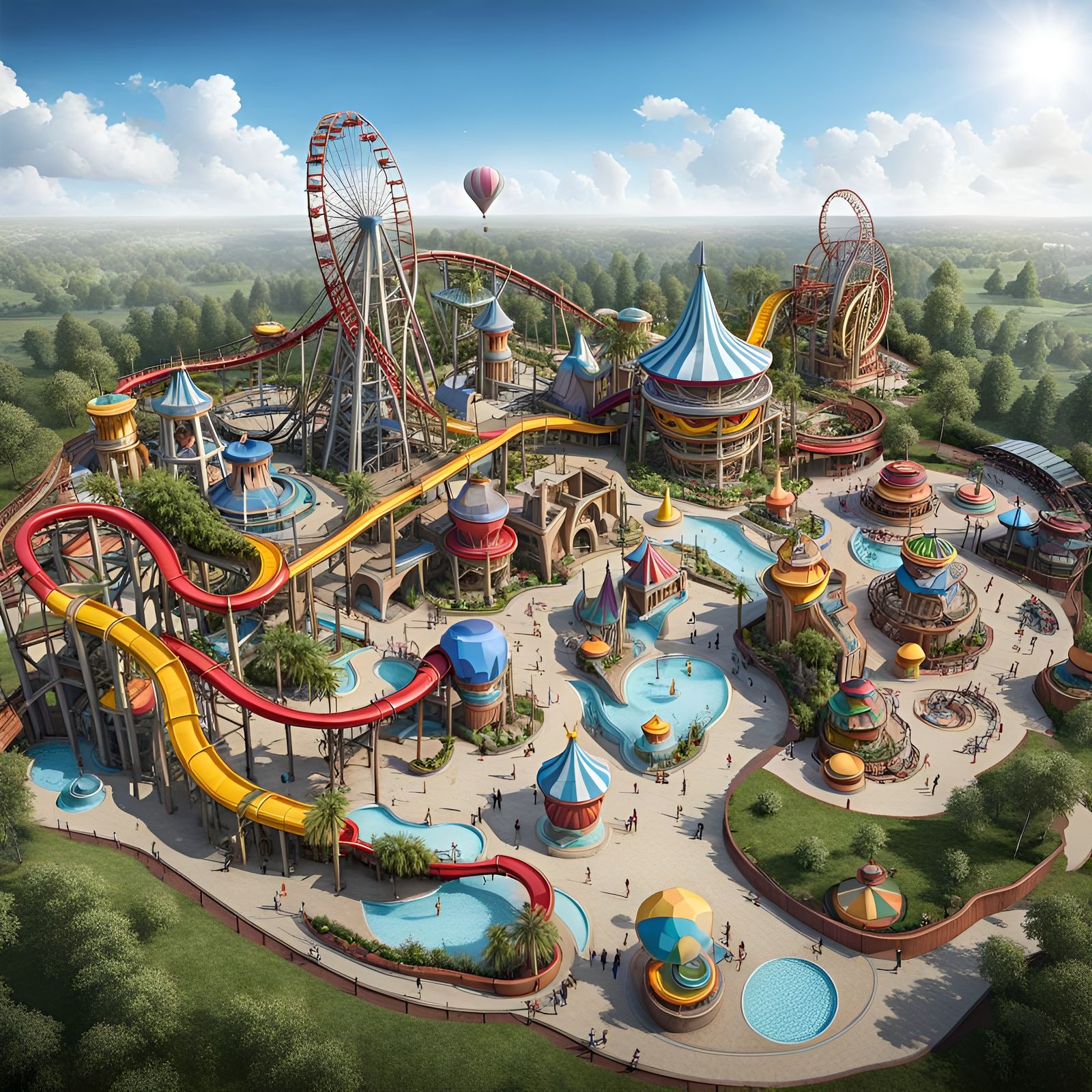 Theme park - AI Generated Artwork - NightCafe Creator