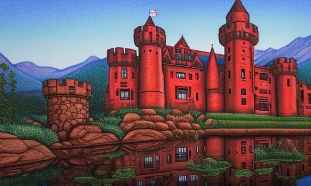 Red Castle | Diego Rivera - AI Generated Artwork - NightCafe Creator