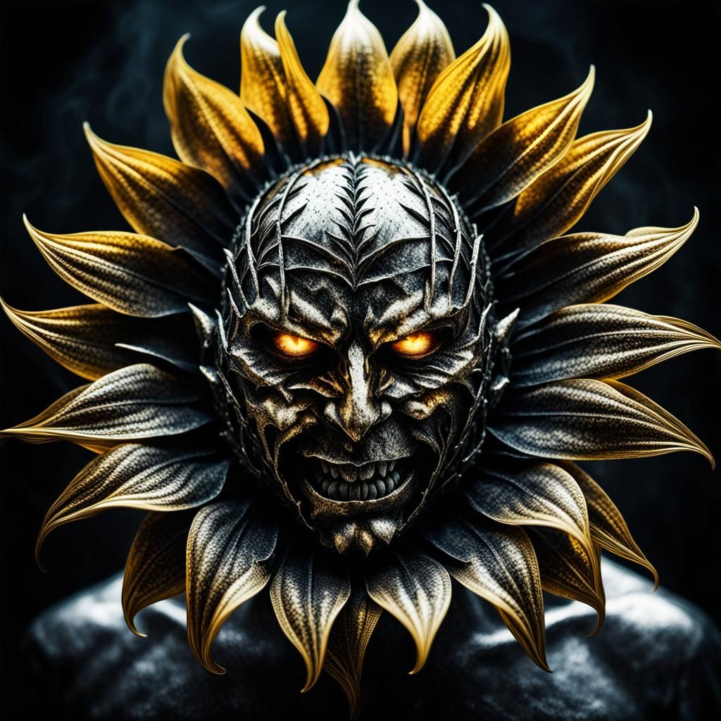 Demonic sunflower - 2 - AI Generated Artwork - NightCafe Creator