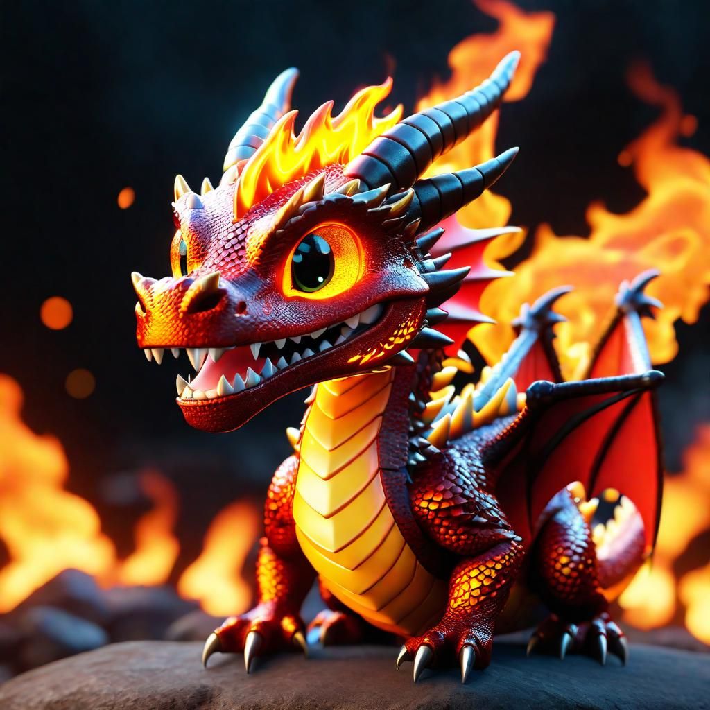Baby Fire Drake - AI Generated Artwork - NightCafe Creator