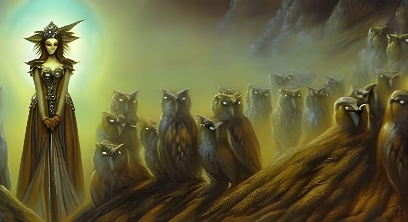 The Strix Unleashes Her Army Of Owls - AI Generated Artwork - NightCafe ...