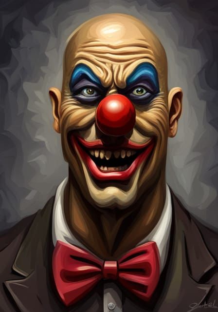 scary horror gangster CLOWN colorful impasto - AI Generated Artwork ...