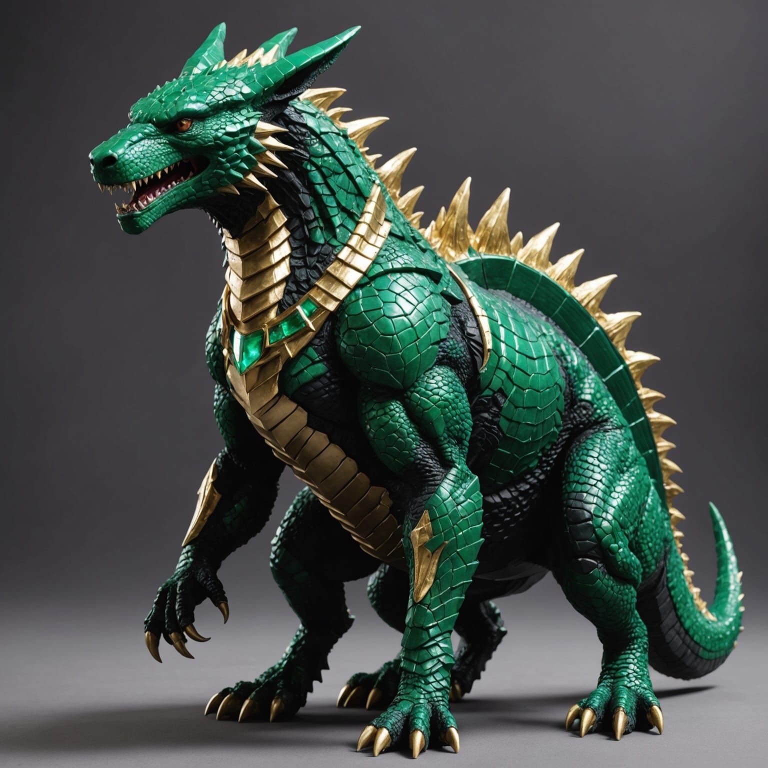 Emerald Anubis Dragon Godzilla - AI Art
