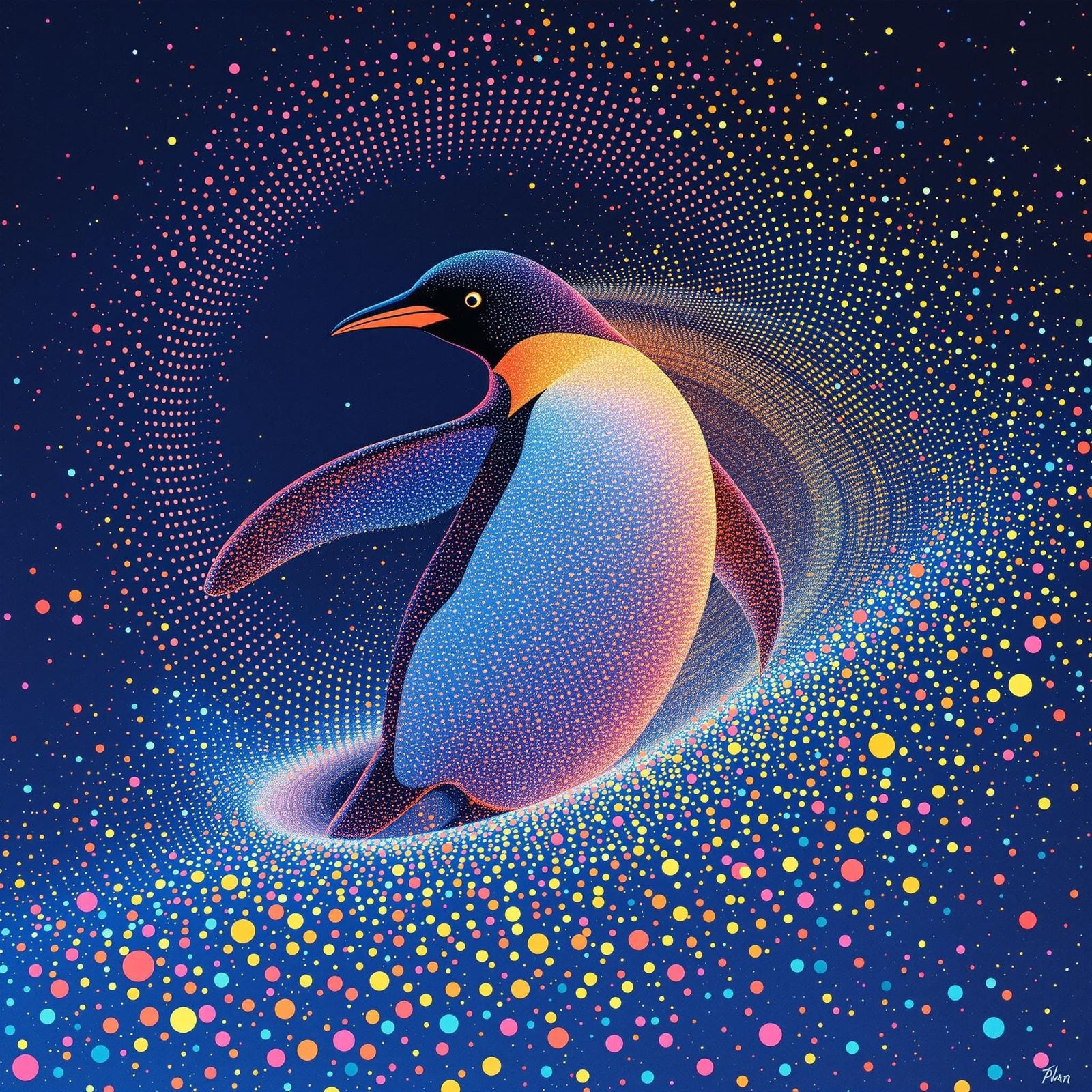 Penguin kinetic pointillism - Penguin kinetic pointillism