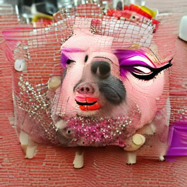 drag queen pig - AI Generated Artwork - NightCafe Creator