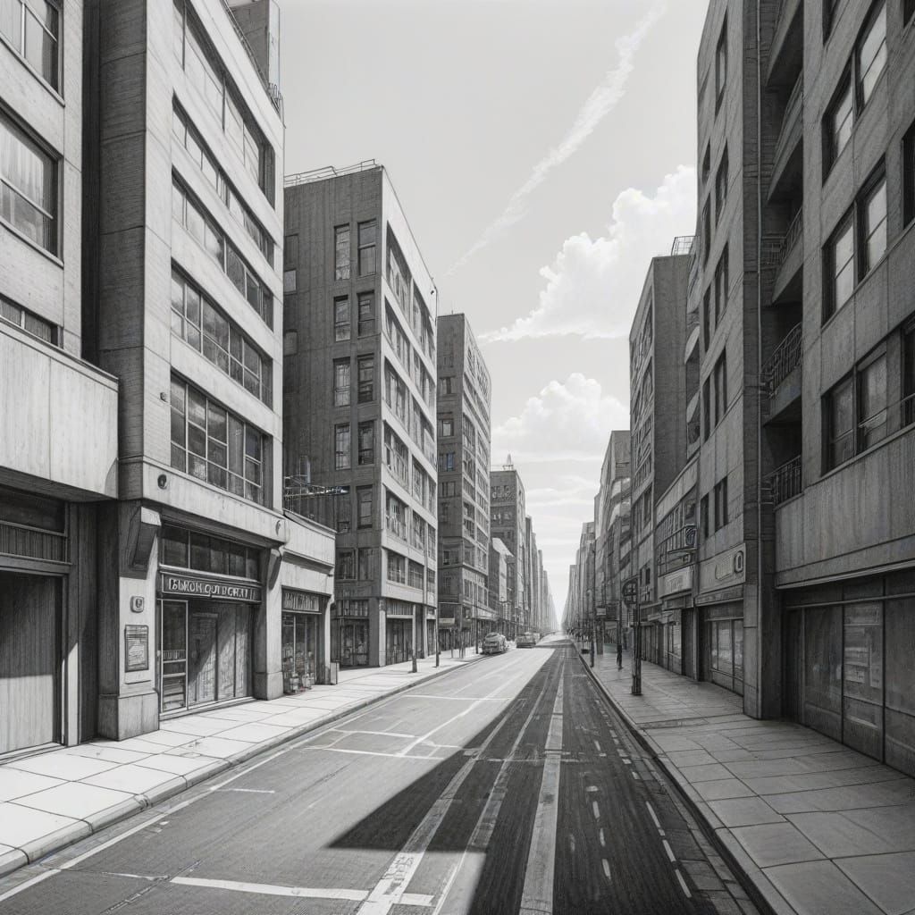 Experimenting with perspective pencil drawing