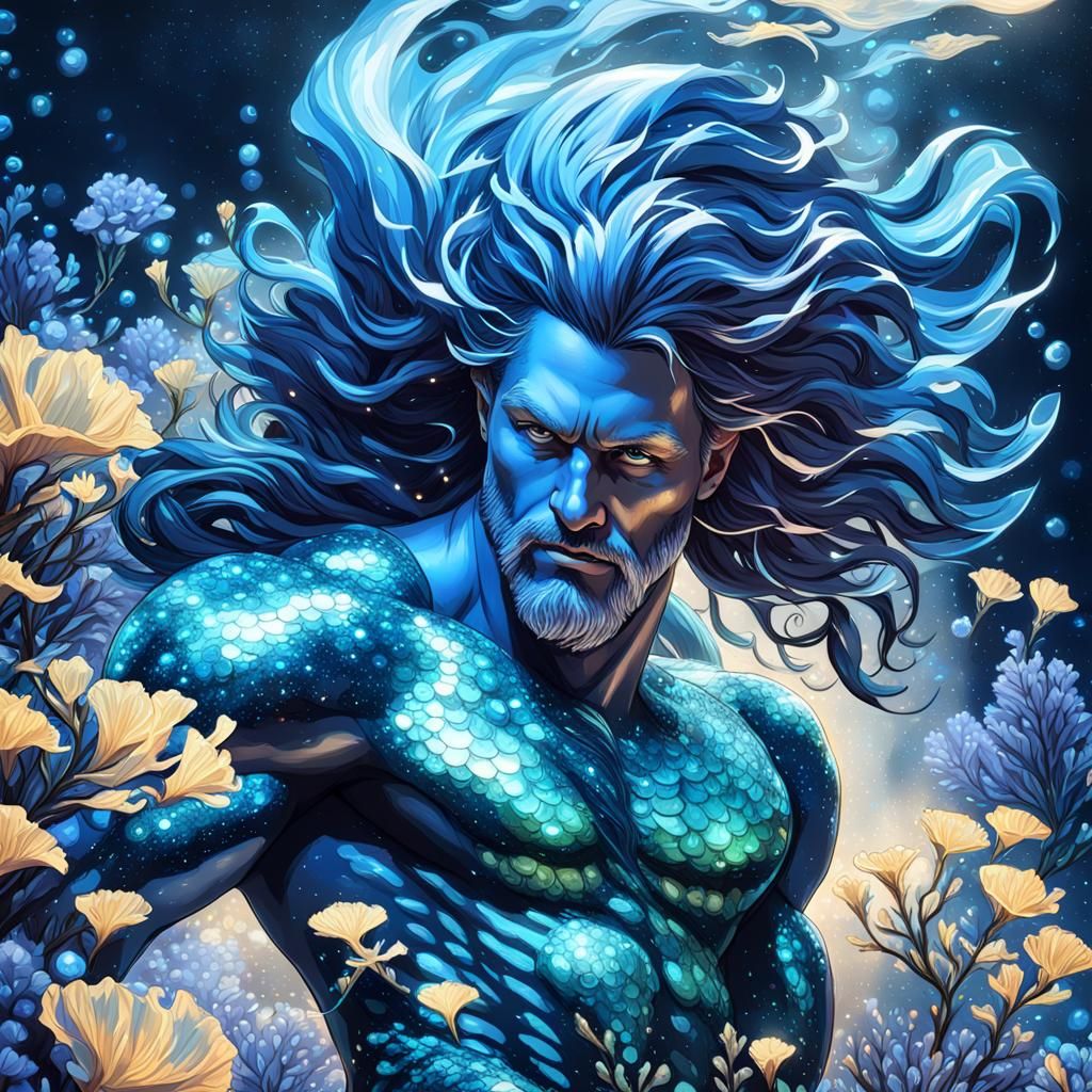 Bioluminescent Merman - AI Generated Artwork - NightCafe Creator