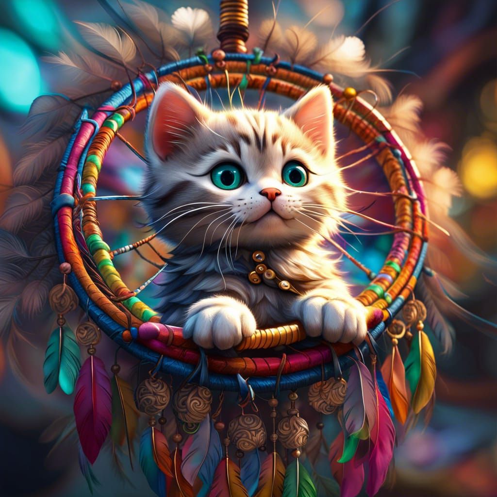 Dreamcat Dreamcatcher - AI Generated Artwork - NightCafe Creator