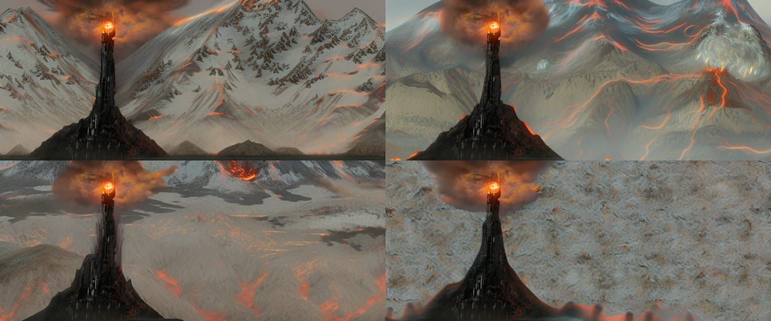 Lord of the rings, mount doom, dark volcano, a volcano erupting, lava ...