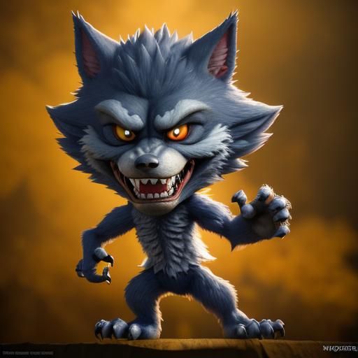 3D cartoon Chibi werewolf - AI Generated Artwork - NightCafe Creator