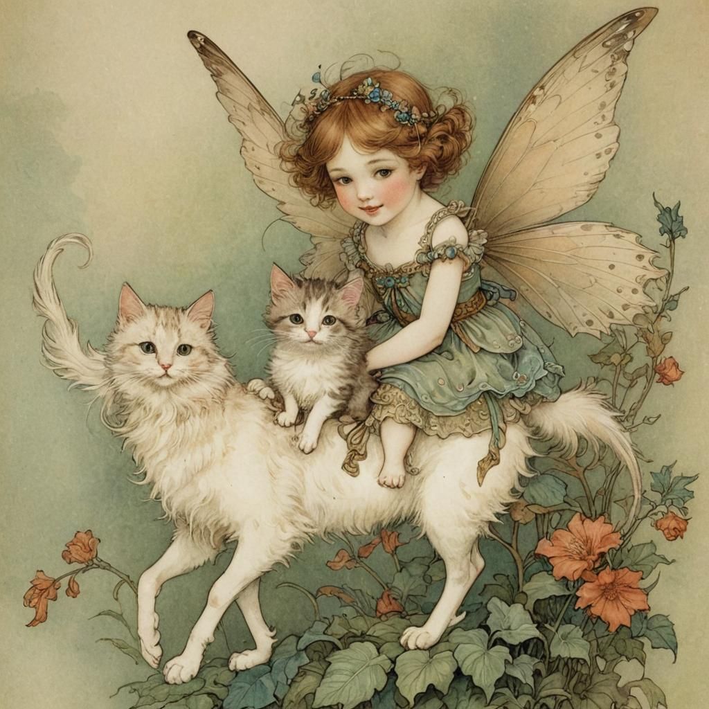 Zinnia The Forest Fairy and Friend - Whimsical Fairy Rides F...