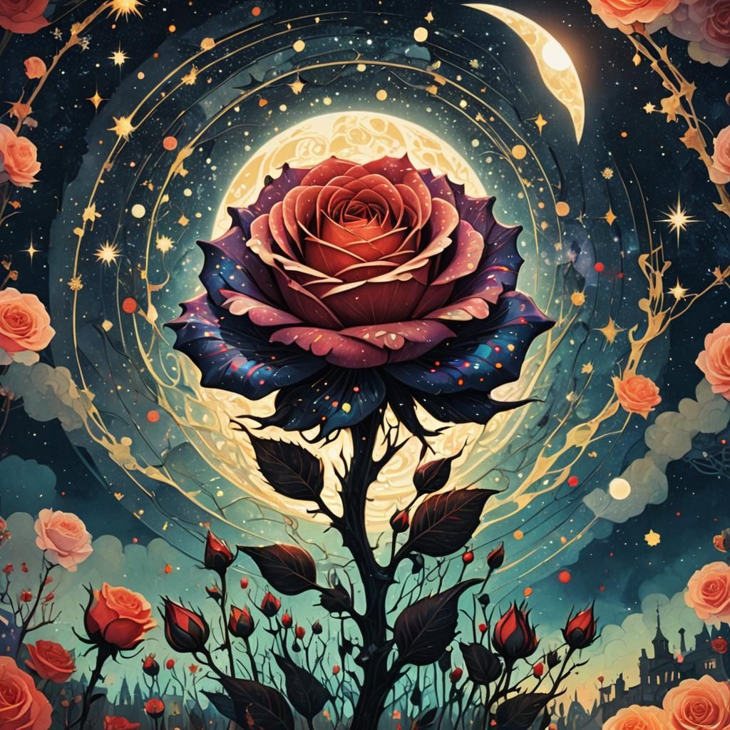 Magical Cosmic Rose - AI Generated Artwork - NightCafe Creator
