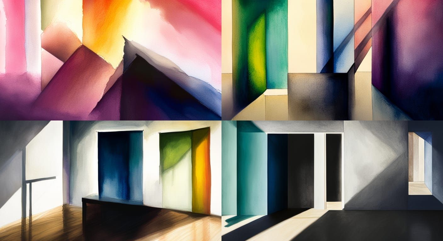 shadows across a room color gradient mixed media abstract mysterious ...