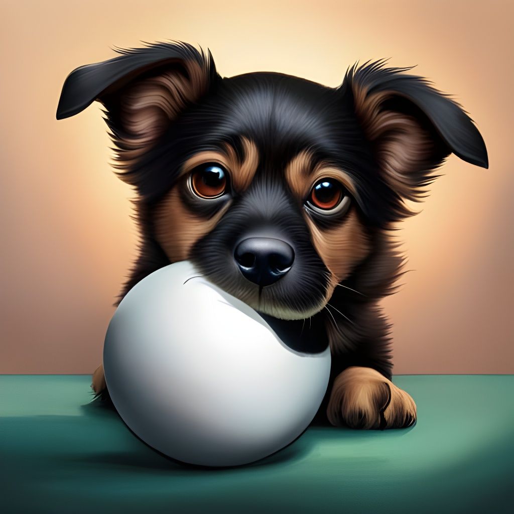 A dog and his ball - AI Generated Artwork - NightCafe Creator