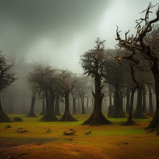 dark art horror fantasy landscape macabre - AI Generated Artwork ...