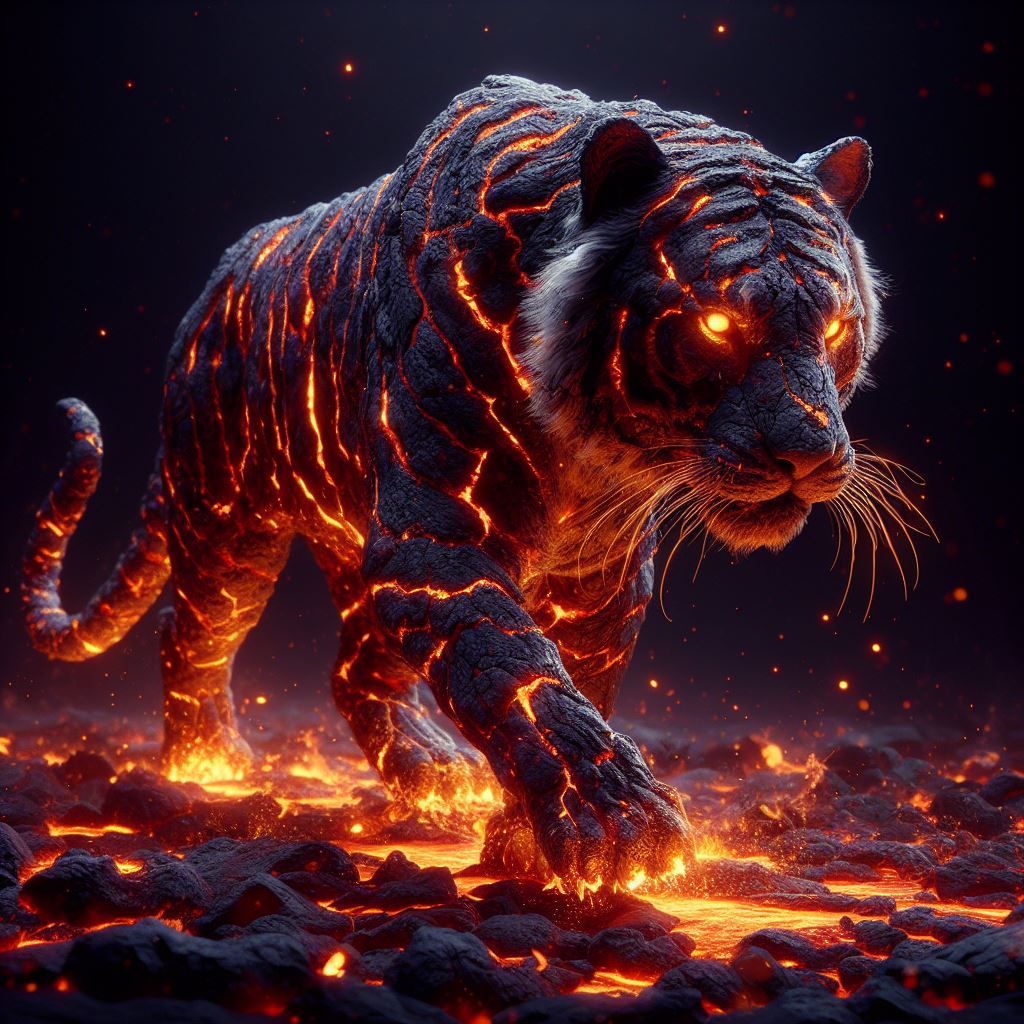 Lava Tiger - AI Generated Artwork - NightCafe Creator