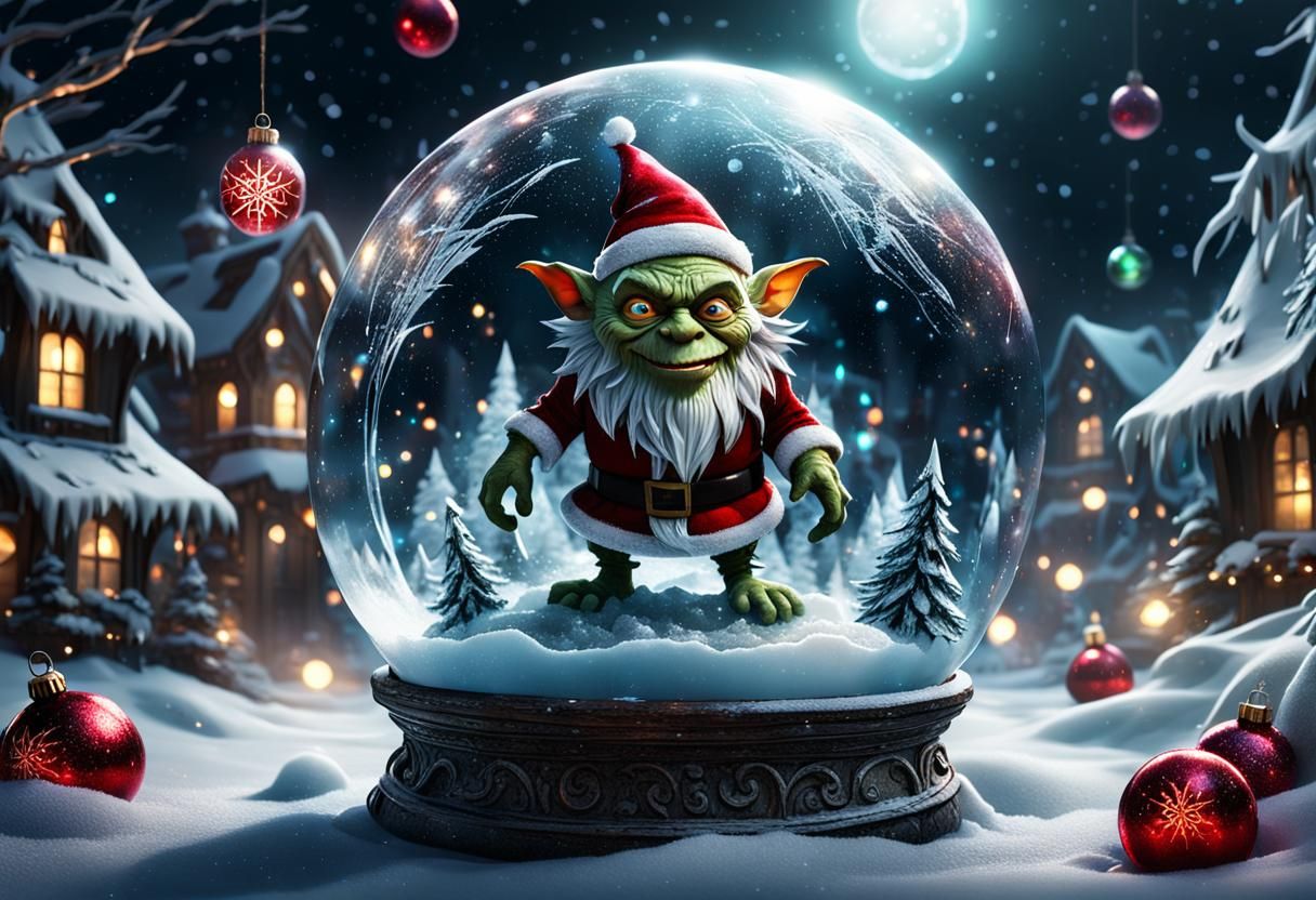 Frozen Snow Globe Goblin (Happy Holidays!) - AI Generated Artwork ...