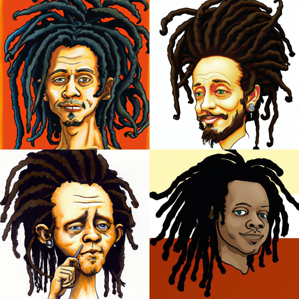 Vladimir Poutine with dark hair and dread locks - AI Generated Artwork ...