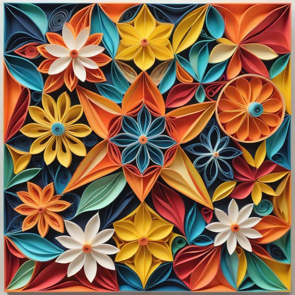 3D bas relief, light paper quilling and layering technique, a ...