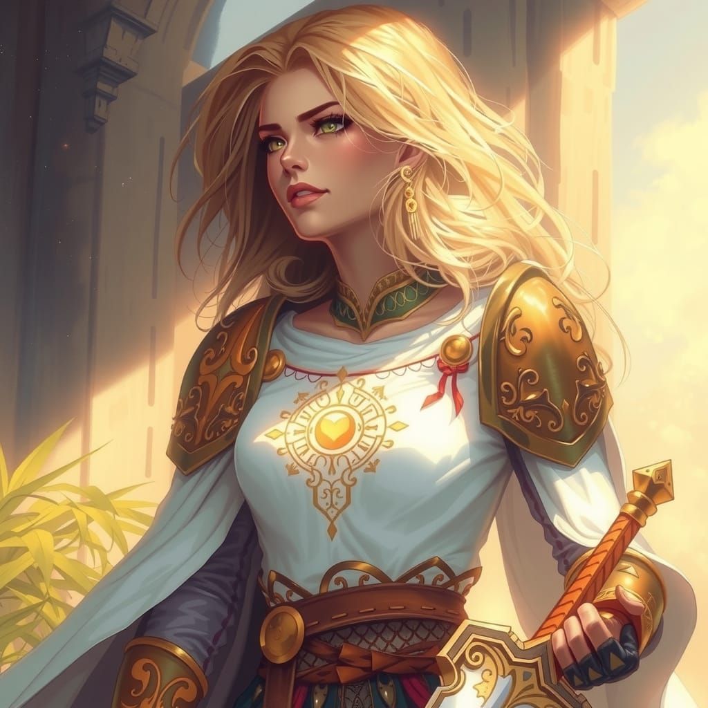 Holy Warrior of Wonder in Larry Elmore's Style - AI Art