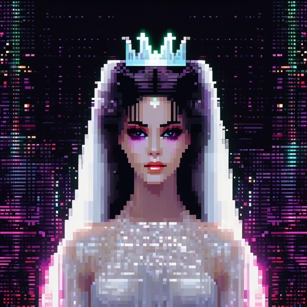 Ethereal 8-Bit Princess Radiates in Vibrant Pixel ... - AI Art